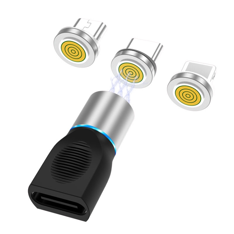 4 in 1 3A 8 Pin & USB-C / Type-C & Micro USB Zinc Alloy Magnetic ...