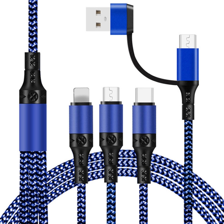 5 in 1 3A USB + USB-C / Type-C to 8 Pin + Micro USB + USB-C / Type-C ...