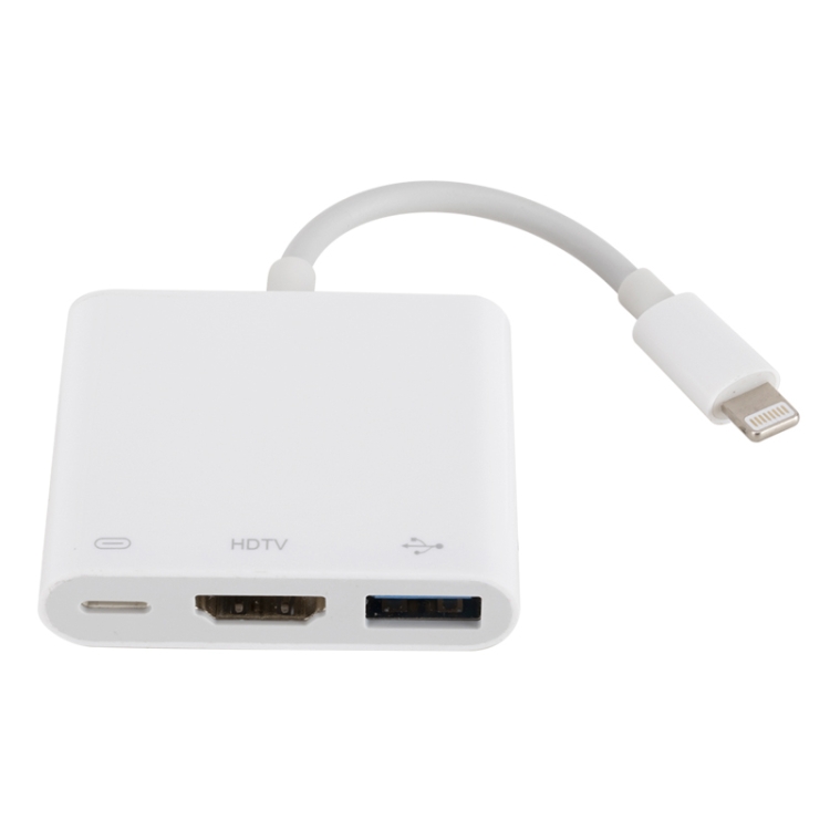 P18 3 in 1 USB + HDMI + 8 Pin to 8 Pin Adapter