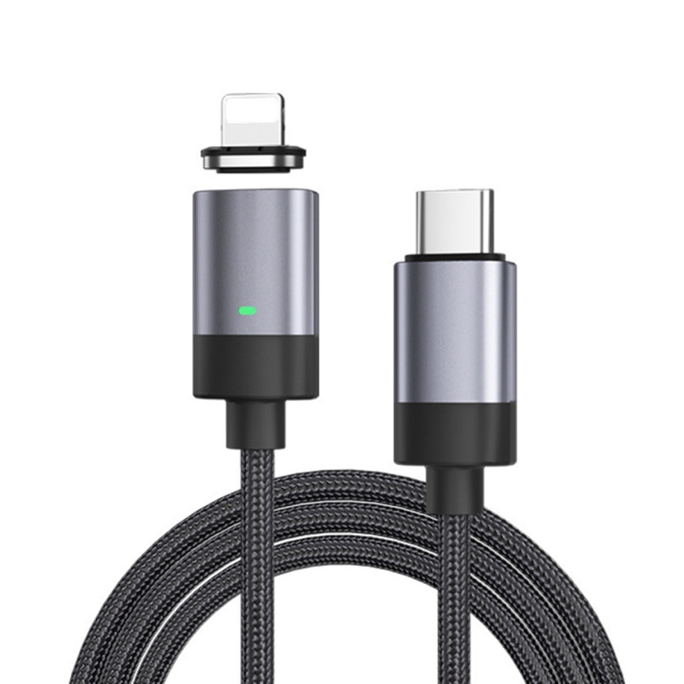27W USB-C / Type-C to 8 Pin Fast Charging Magnetic Data Cable, Style ...