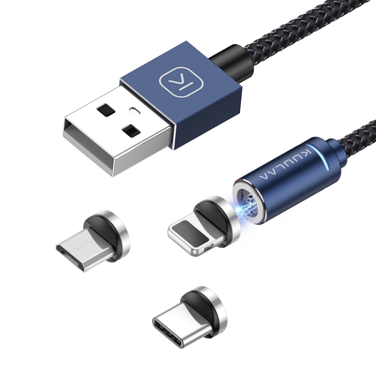KUULAA KL-O21 8 Pin + Type-C + Micro USB Round Head Fast Charging ...