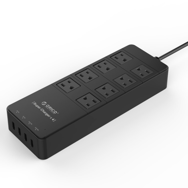 ORICO TPC-8A4U-US-BK Smart Charging Desktop Surge Protector Power ...