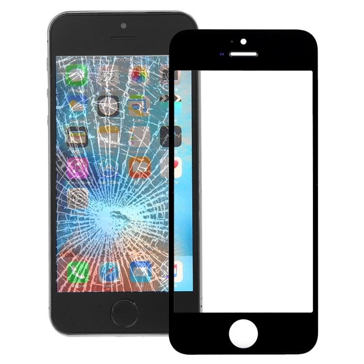 for iPhone SE Front Screen Outer Glass Lens(Black)