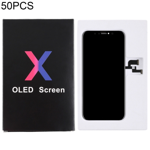 50 PCS Cardboard Packaging Black Box for iPhone X LCD Screen and ...