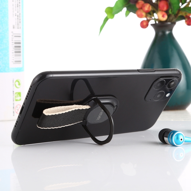 X-level Portable Mobile Phone Ring Button Holder (Black)