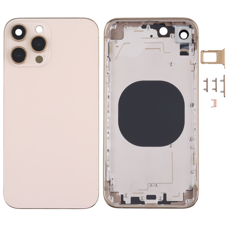 iPhone XR (Gold) 용 IP13 Pro의 외관 모방과 스테인레스 스틸 재질 백 하우징 커버