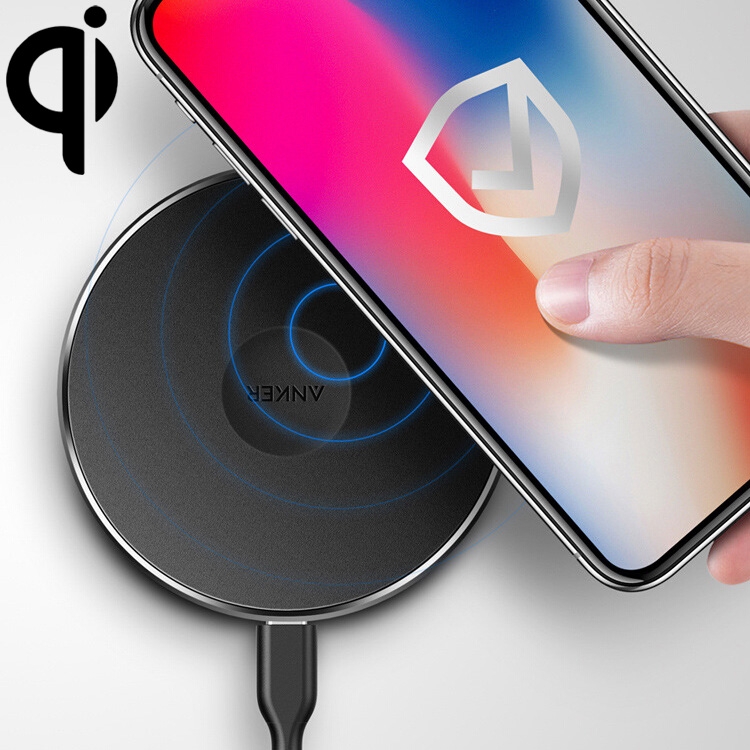 ANKER A2512 iPhone X / 8 Plus / 8 / Galaxy Flagship Series 용 10W 고속 무선 충전기 (블랙)