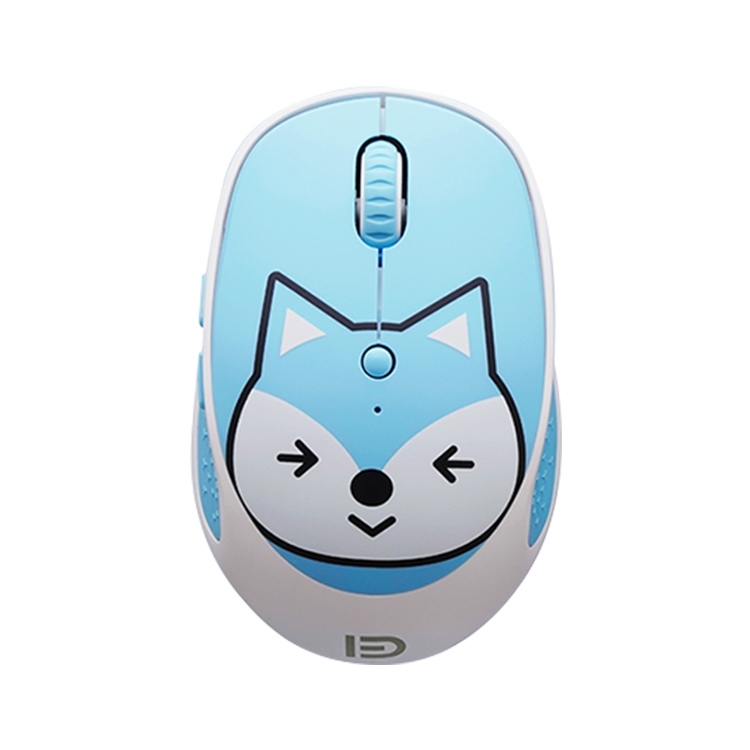 FOETOR E580 Wireless 2.4G Mouse Battery Version(Blue Raccoon)(Blue)
