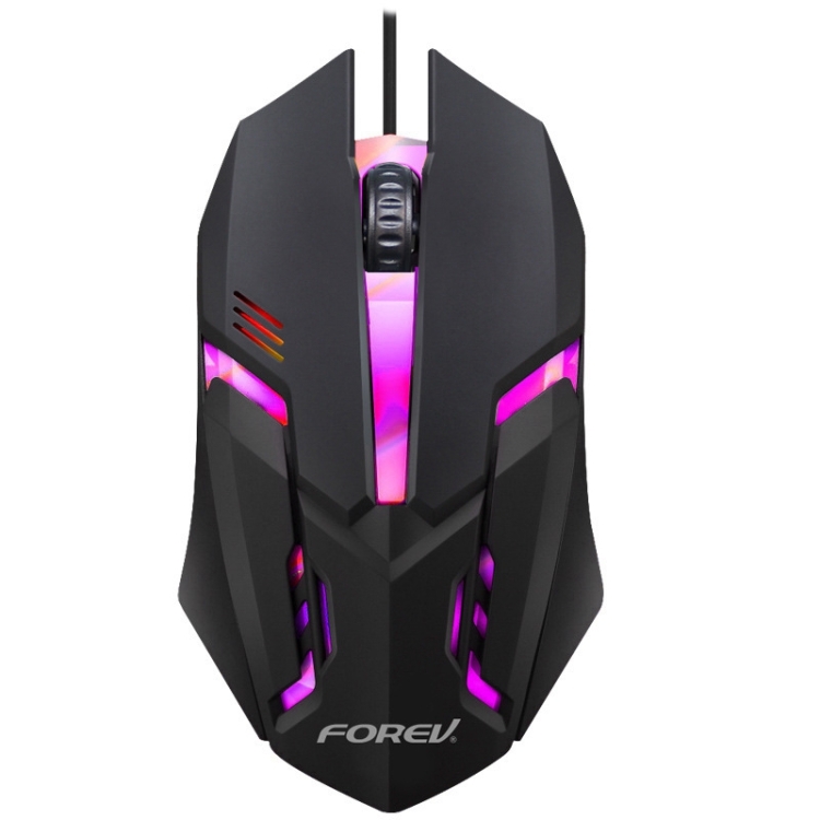 FOREV FV136 1000dpi Wired Gaming RGB Lighted Mouse (Black)