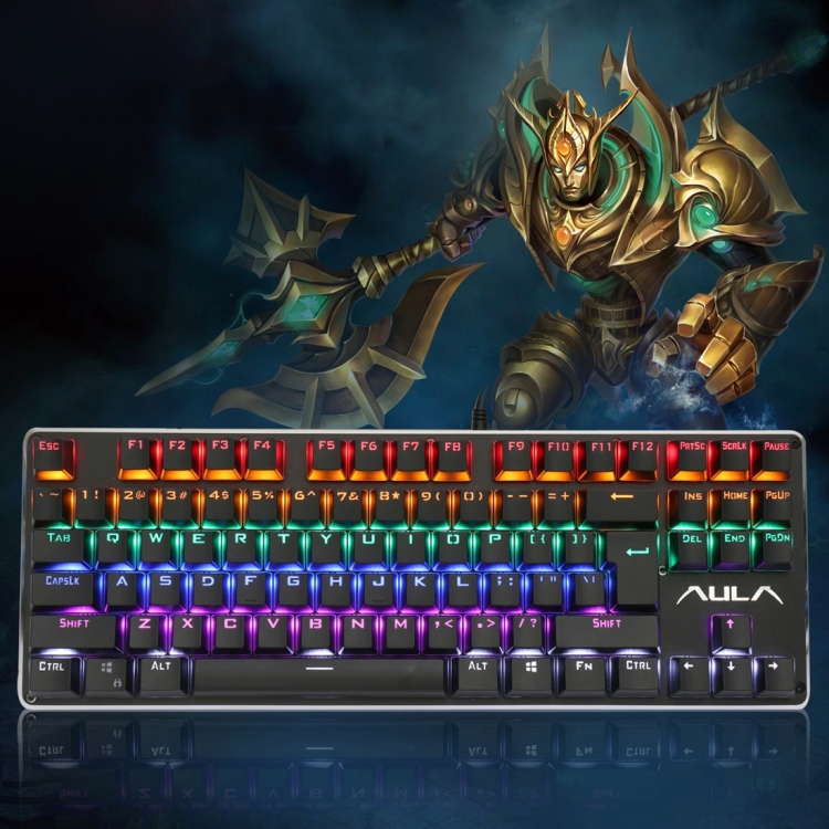 AULA F2012 Contractor Series 87 Keys Mixed Light Backlit USB Wired ...