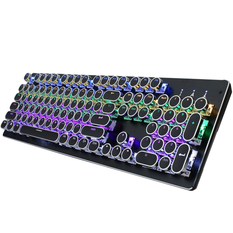 HXSJ V800 Punk Round Cap 104 Keys Colorful Backlit Blue Axis Mechanical ...