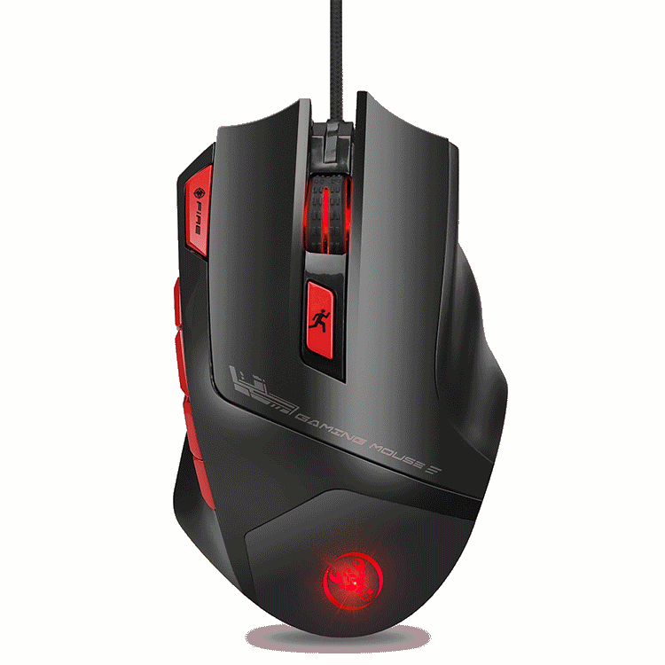 HXSJ S800 Wired Mechanical Macros Define 9 Programmable Keys 6000 DPI ...