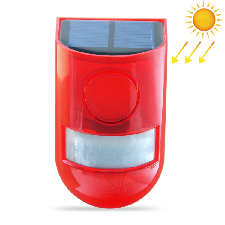 Solar Powered Sound-light Alarm Warning Light IP65 Waterproof 110 dB ...