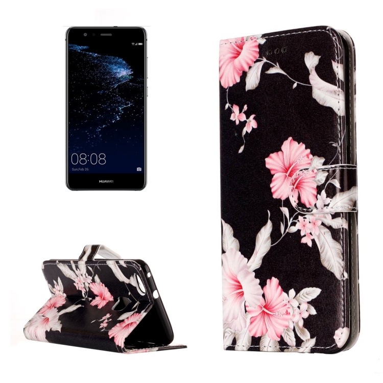 สำหรับ Huawei P10 Lite Azalea Flower Pattern ซองหนังพลิกแนวนอนพร้อมตัว ...