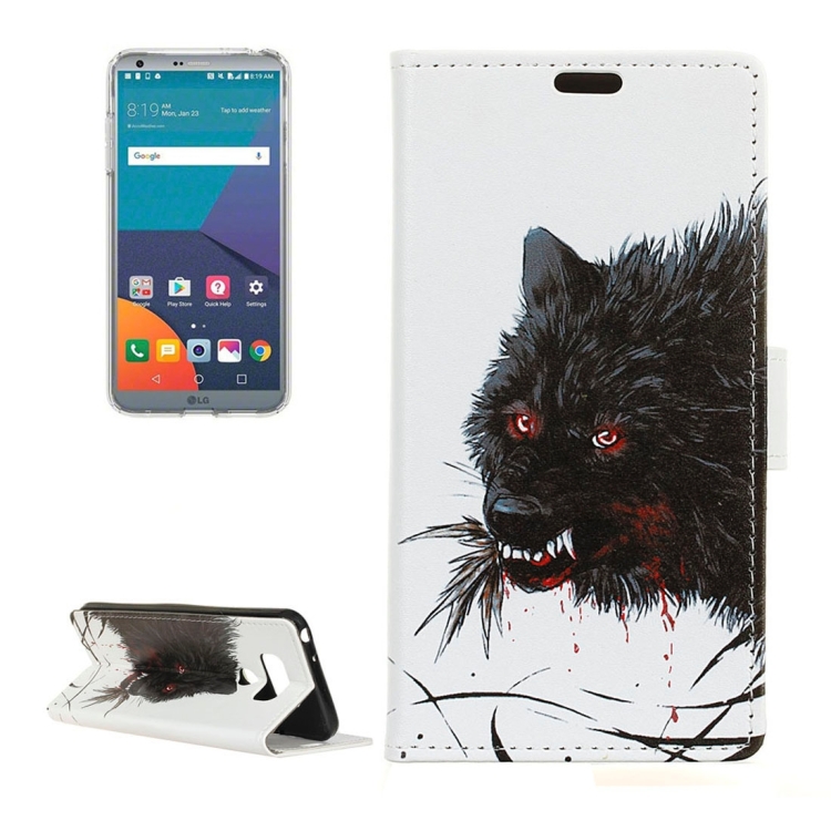 For LG G6 Wolf Pattern Horizontal Flip Leather Case with Holder & Card ...