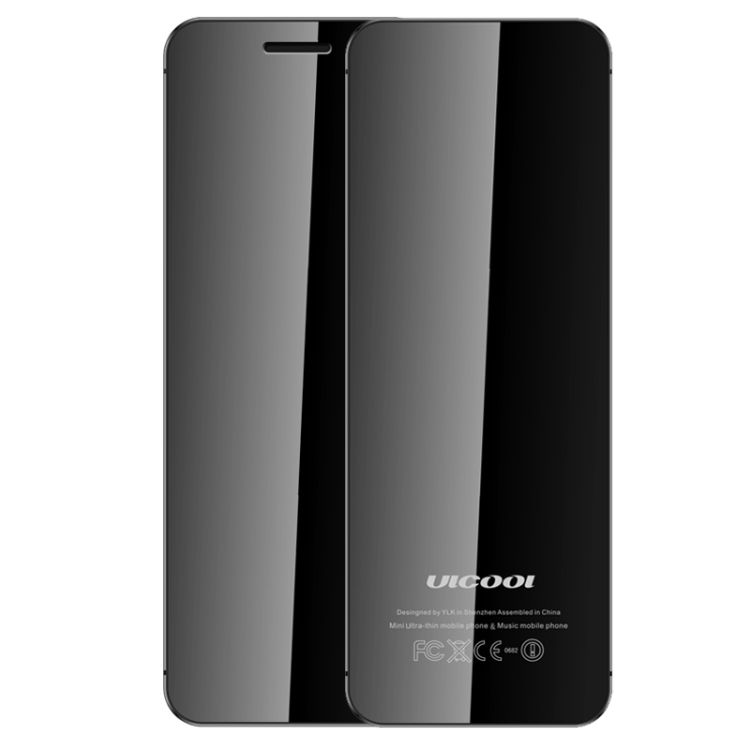 ULCOOL V36 卡片机 1.54寸MTK6261D, 蓝牙 收音 防丢 触摸按键, GSM网络 双卡双待 (颜色：黑色)