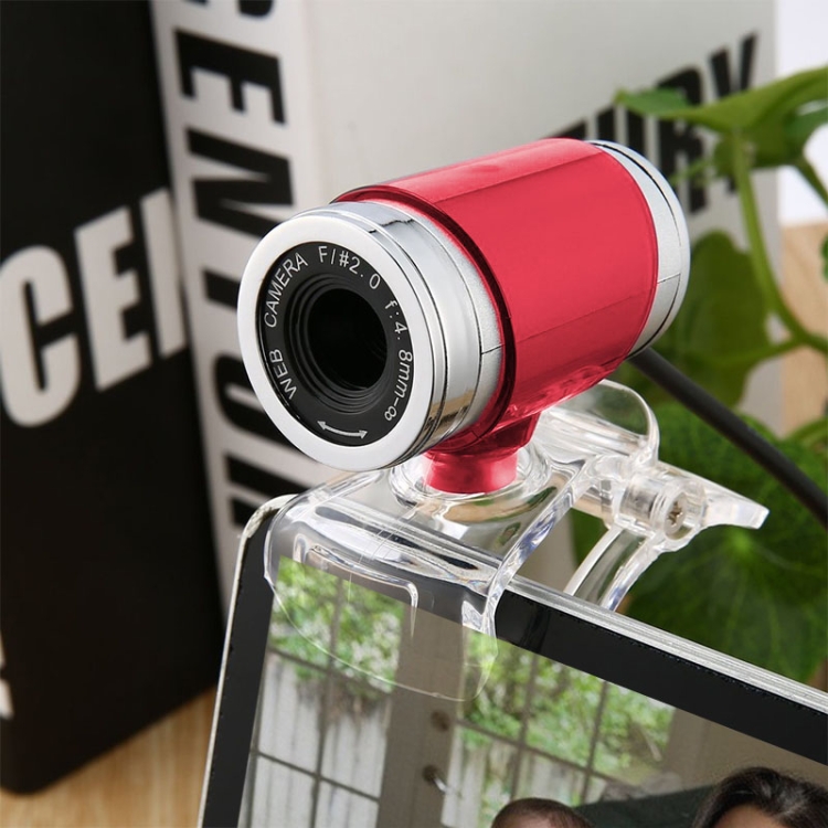 A860 HD Computer USB WebCam with Microphone (Red)