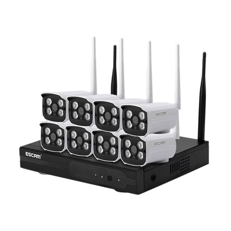 ESCAM WNK803 8CH 1080P 1/4 인치 CMOS 2.0 메가 픽셀 WiFi Bullet IP 카메라 NVR 키트 ...