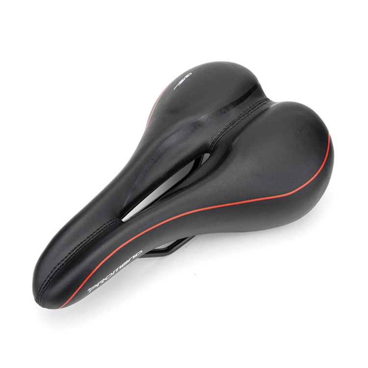 PROMEND SD-565 Hollow Breathable Silicone Bicycle Saddle (Black Red)