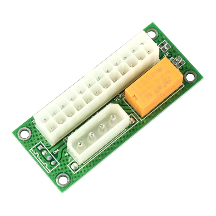 ATX 24 Pin to Molex 4 Pin Dual PSU Power Supply Sync Starter Extender ...