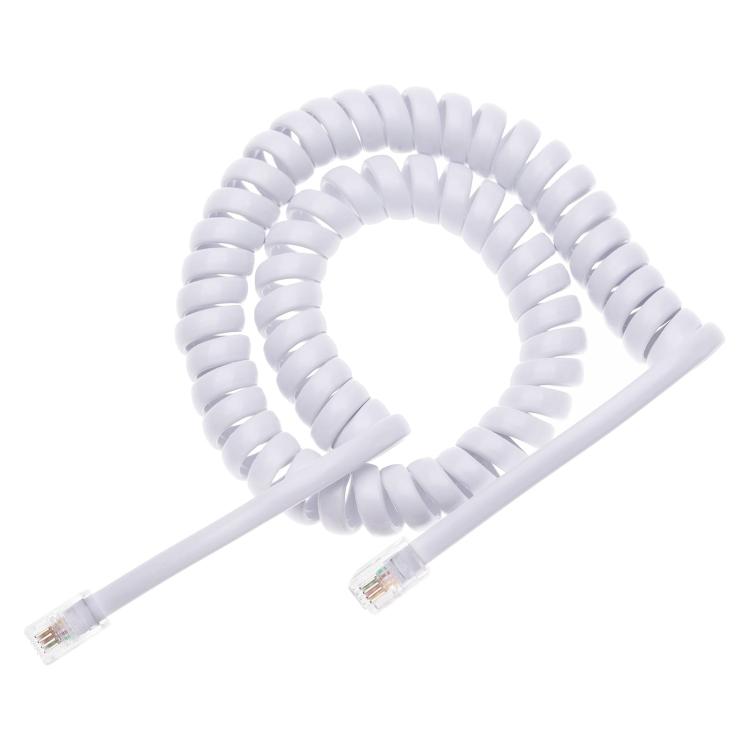4 Core Male to Male RJ11 Spring Style Telephone Extension Coil Cable ...