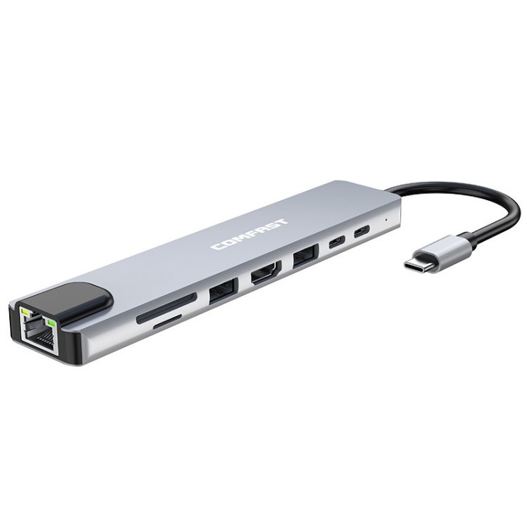 COMFAST CF-K8 8 in 1 USB-C / Type-C Male to USB 3.0 + USB 2.0 + SD / TF ...