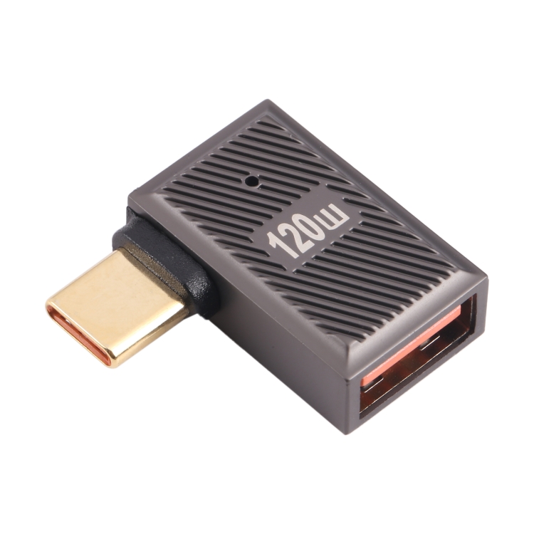 USB-C / Type-C Male to USB Female 10 Gbps 90 Degree Side Bend Charging ...