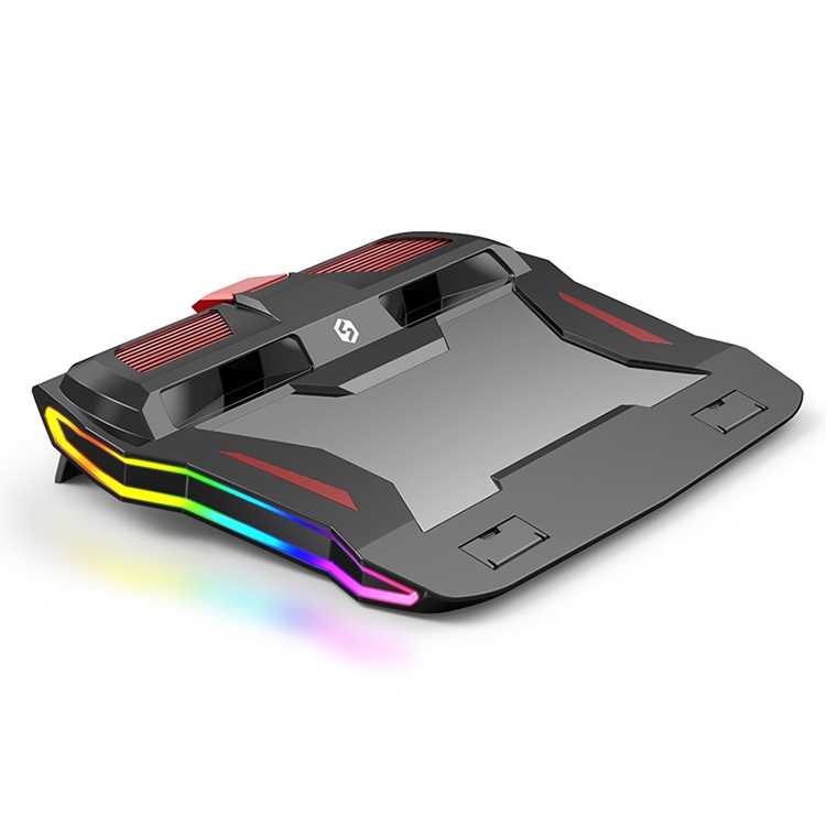 SSRQ-021S Rainbow Version Flank Glowing Dual-fan Laptop Radiator Two ...