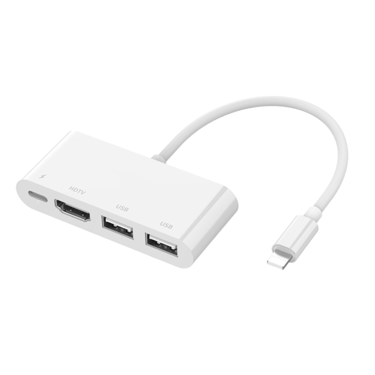 75216 4 in 1 8 Pin to HDMI + 8 Pin Charging + 2 USB Ports HD Video ...