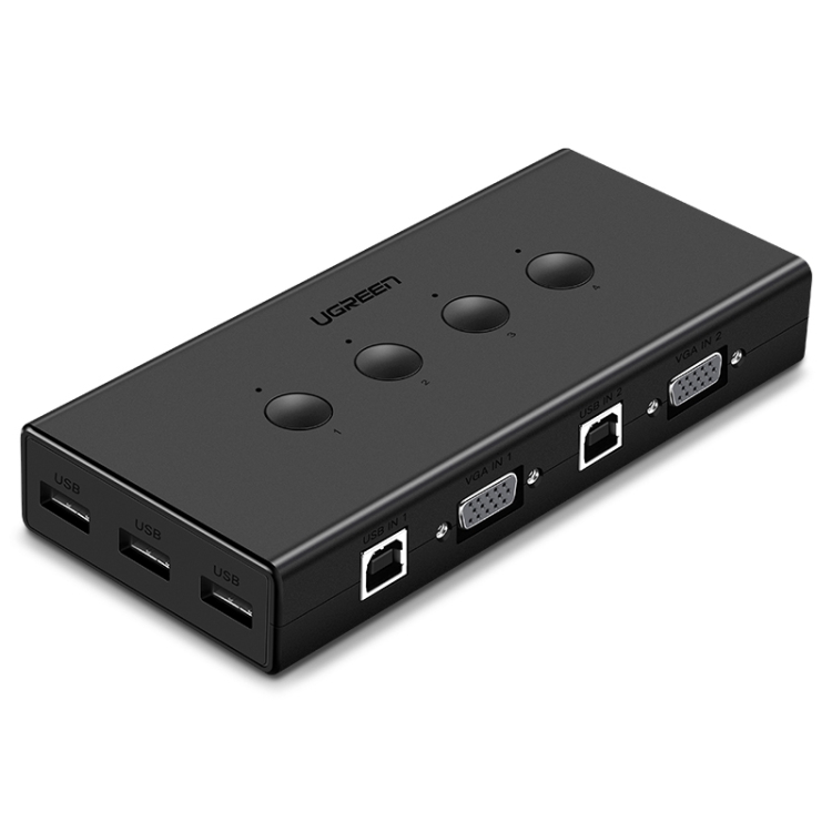 UGREEN 4-Port USB KVM Switch Box VGA to USB Splitter for Printer ...