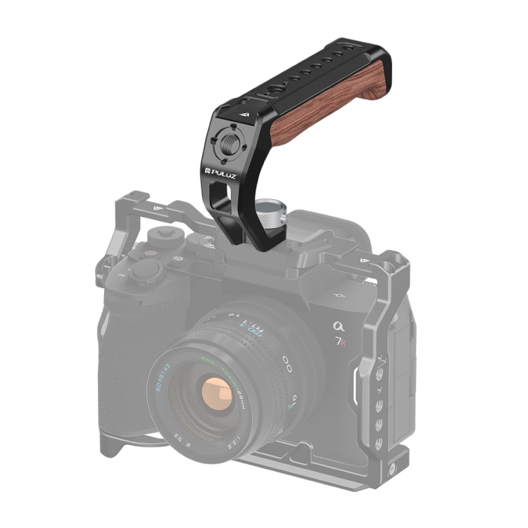 PULUZ Arri Metal Wooden Top Handle with Cold Shoe Mount for Mirrorless ...