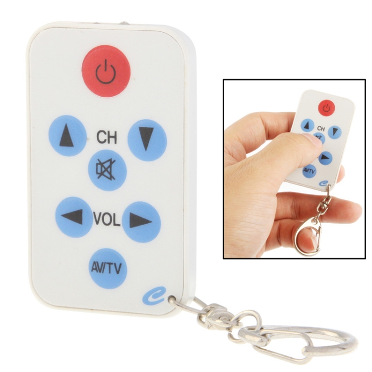 RC-100 Super Mini TV Universal Remote Controller with Keychain (White)