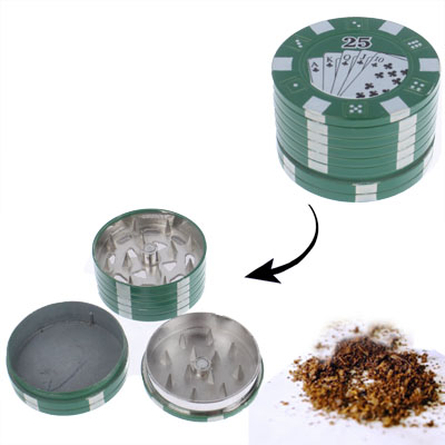 รูปแบบโป๊กเกอร์ Three Metal Mill Smoke / Broken Smoke Tool (สีเขียว)