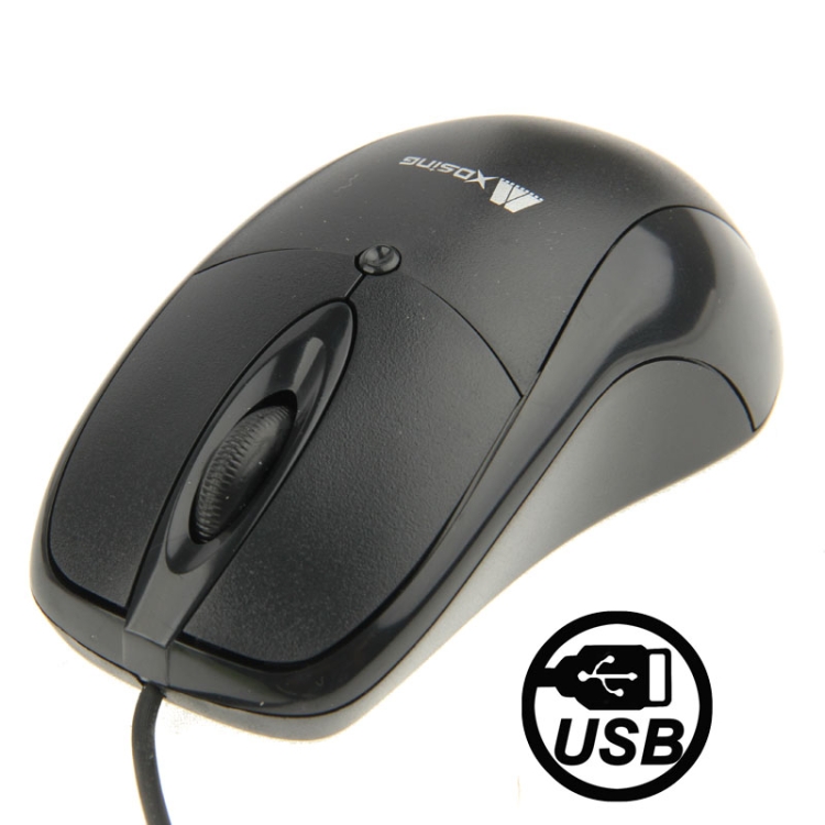 1200dpi USB Optical Mouse, Cable Length: 1.2m(Black)