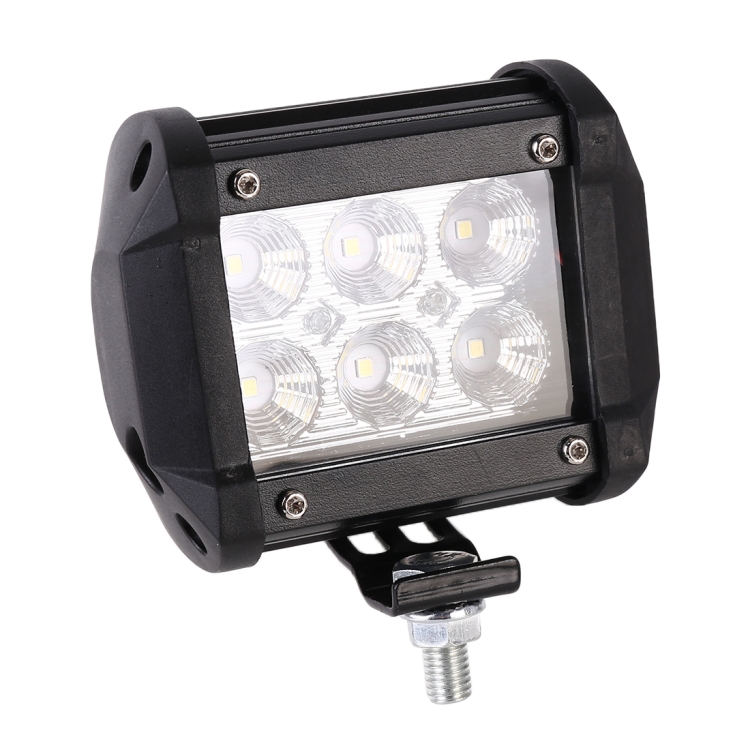 18W 6 ไฟ LED สีขาวโคมไฟวิศวกรรม Floodlight / กันน้ำ IP67 SUVs Light, DC 10-30V (สีดำ)