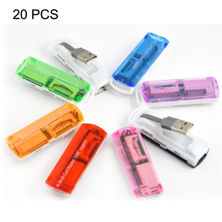 20 PCS USB 2.0 Multi Card Reader, รองรับ SD / MMC, MS, TF, M2 Card, การ ...
