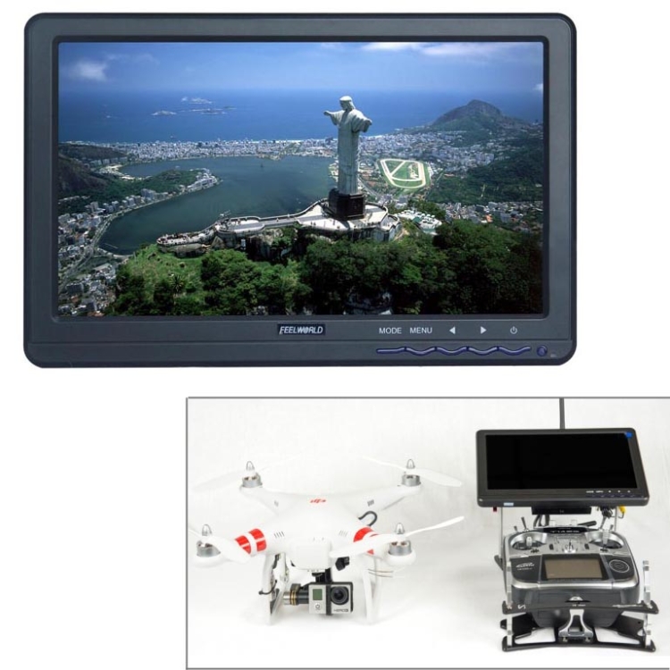 Feelworld FPV-101AH-450, 10.1 inch HD FPV Monitor For FPV System(Black)