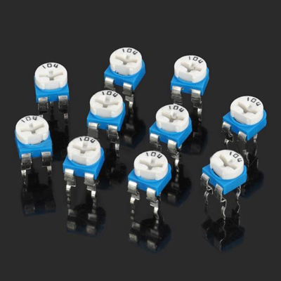 10 pcs 0.1W 50V Horizontal 104 100K Ohm Adjustable Resistor