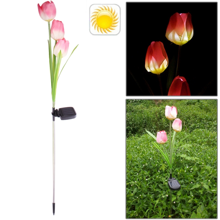 Stylish Tulip Shaped Solar Powered Rechargeable Plastic Garden Lawn ...