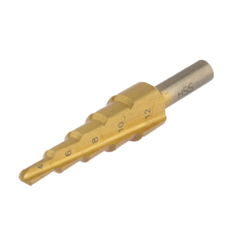 4-12mm Titanium Plated HSS Steel Triangle Shank Step Down Drill