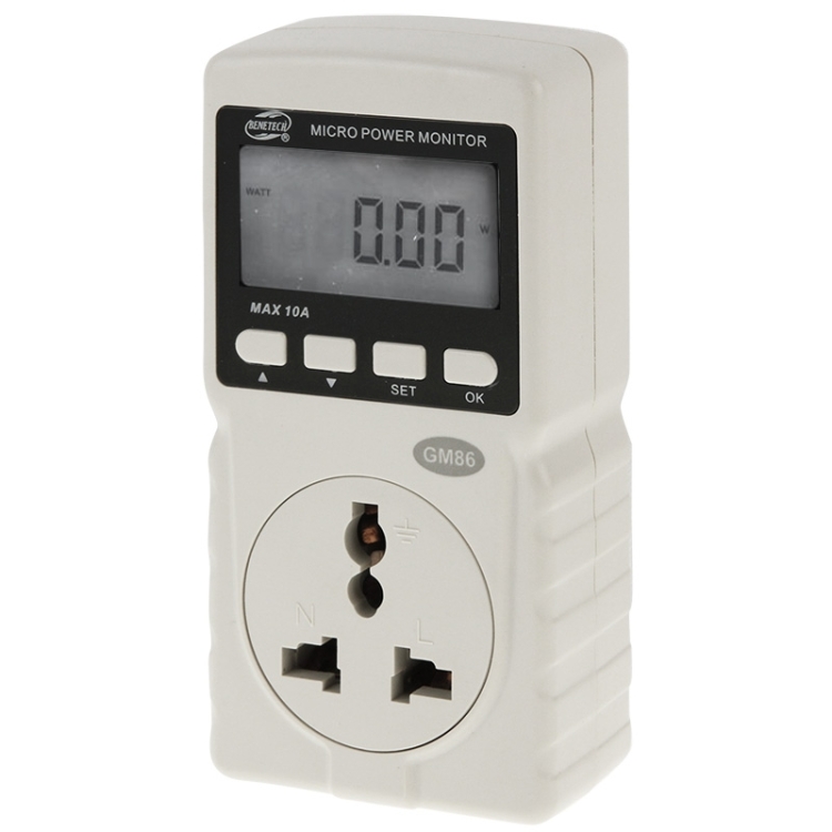 BENETECH GM86 LCD Display Micro Power Monitor Energy Meter, AU Plug(Beige)