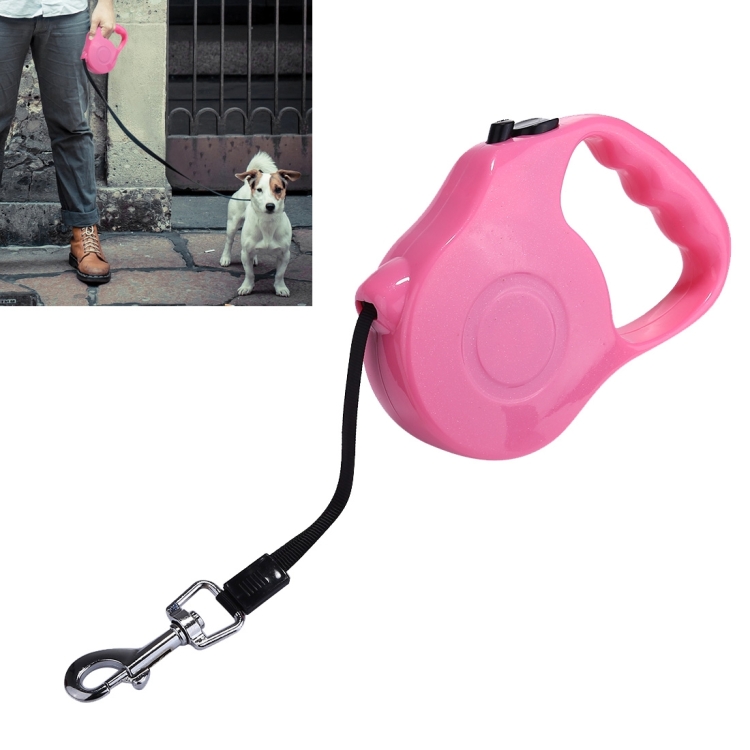 Easy Operation Retractable Flexible Dog Leash(Magenta)