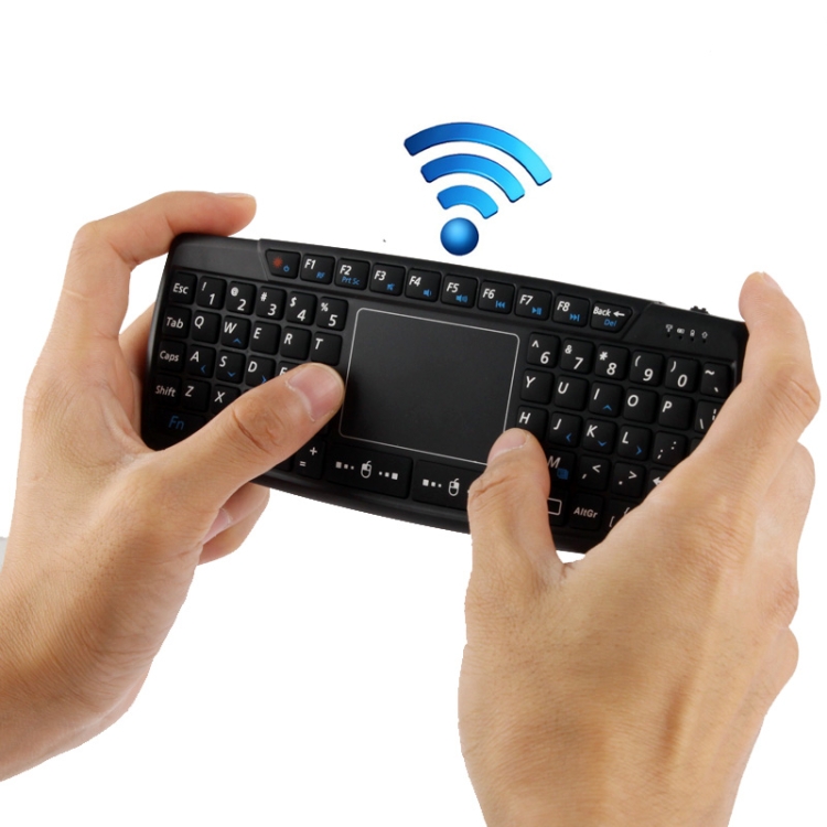 KB-168 2.4G Ultra Mini Air Mouse Wireless Keyboard with Touchpad(Black)