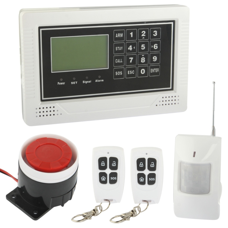 GSM Alarm System, 4 Wired and 10 Wireless Zones, Frequency: 433MHz ...