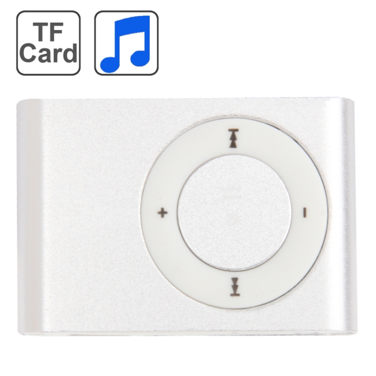 TF (Micro SD) Card Slot MP3 Player with Metal Clip(Silver)