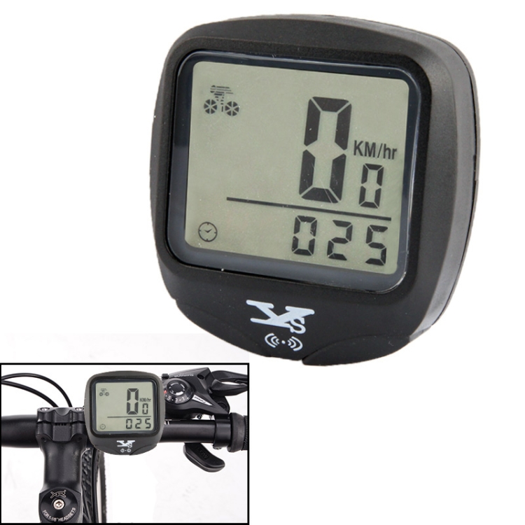 YS-468C LCD Screen Wireless Electronic Bicycle Speedometer(Black)