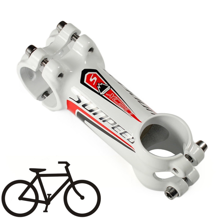 31.8mm SUNPEED Road MTB Bike Pro Aluminum Stem (White + Red)