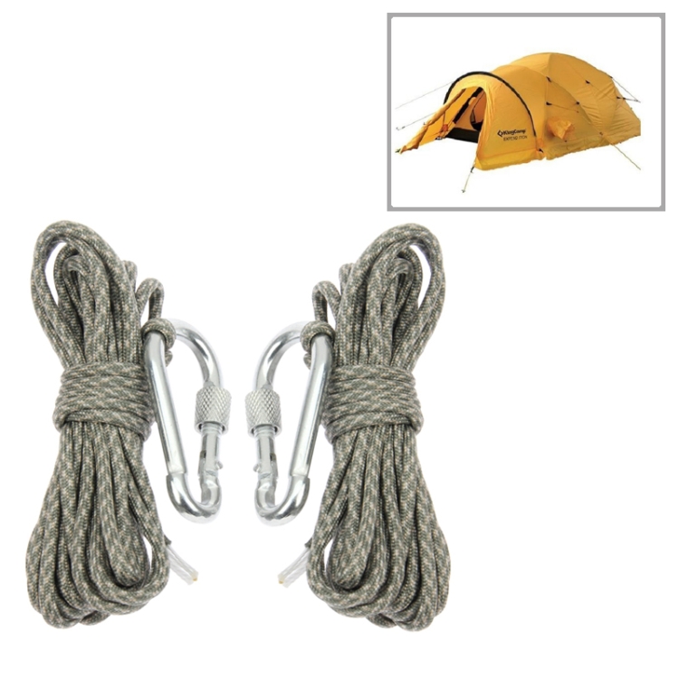 2 PCS Durable Seven-core Alloy Carabiner Tent Rope Umbrella Rope with ...