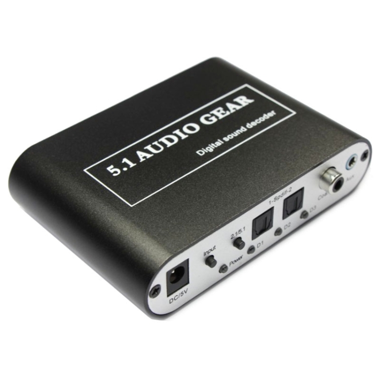 AC3 / DTS 5.1 Audio Gear Digital Sound Decoder (3.5mm Jack Output)(Black)
