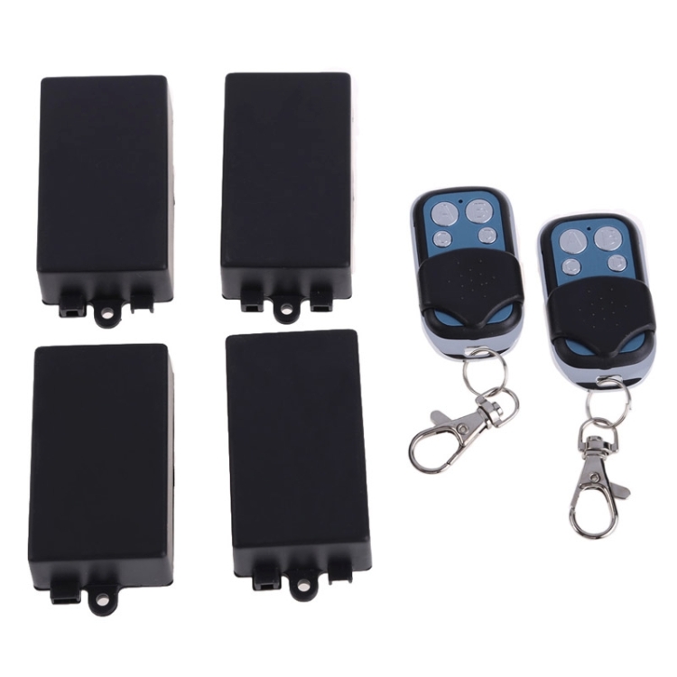 AC 220V 1CH Wireless Remote Control Receiver x 4 + 2 Buttons Remote ...